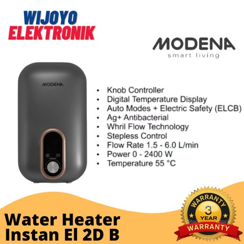 Jual MODENA EI 2D B INSTANT WATER HEATER with AG+ ANTIBACTERIAL Built ...
