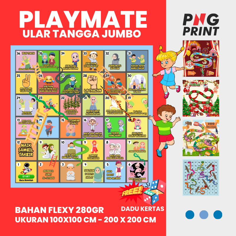 Jual PNG PRINT - Play Mate Ular Tangga Jumbo - Mainan Anak FREE DADU ...