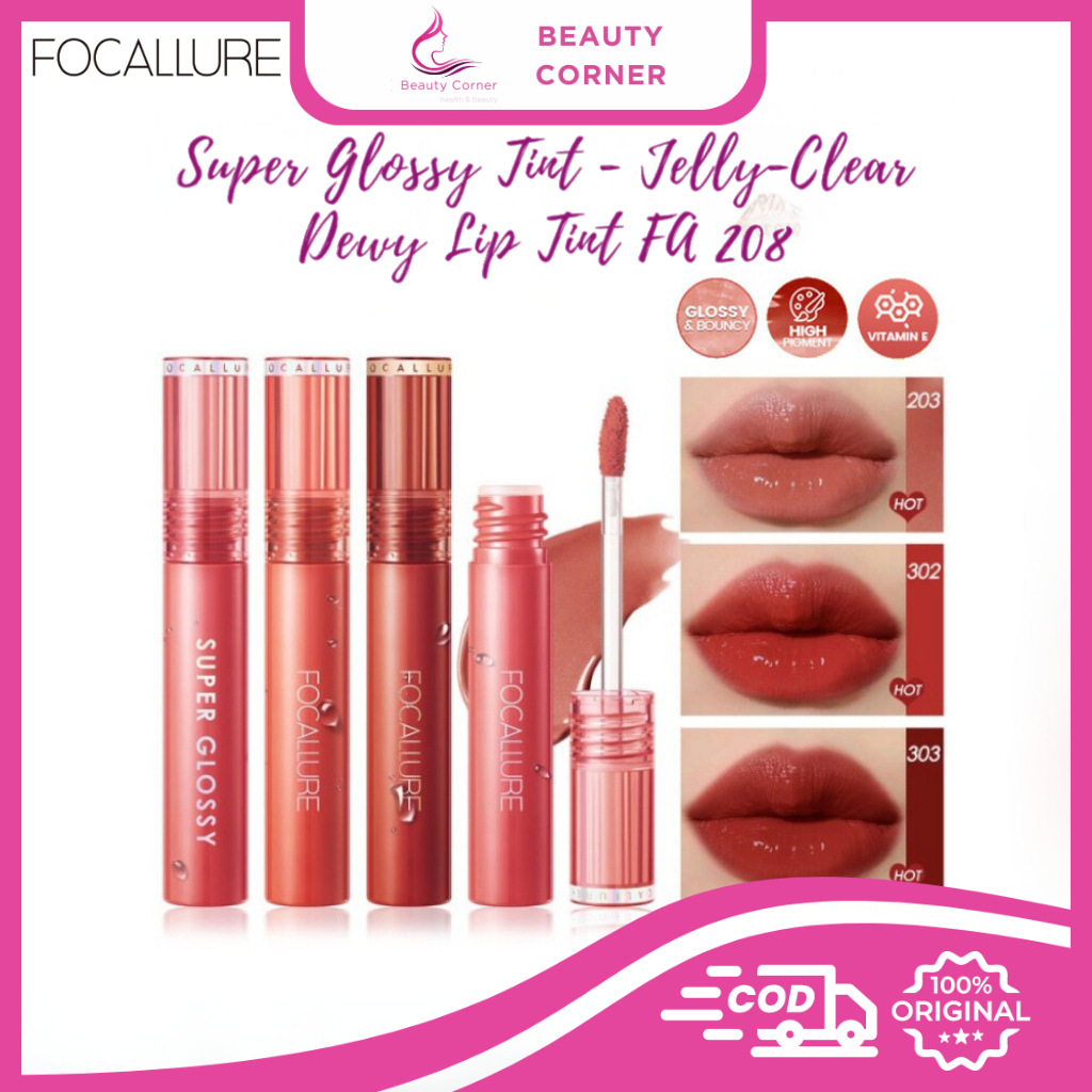 Jual FOCALLURE Super Glossy Tint - Jelly-Clear Dewy Lip Tint - Lip Gloss FA 208 | FA208 | Shopee ...