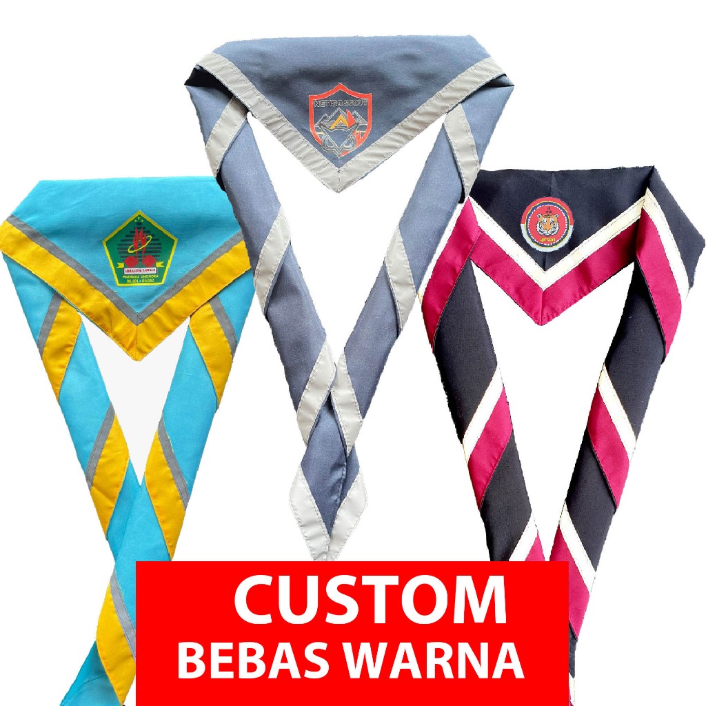 Jual Scraf Polos Pramuka Spotlight Custom DTF Logo dan Custom Warna ...