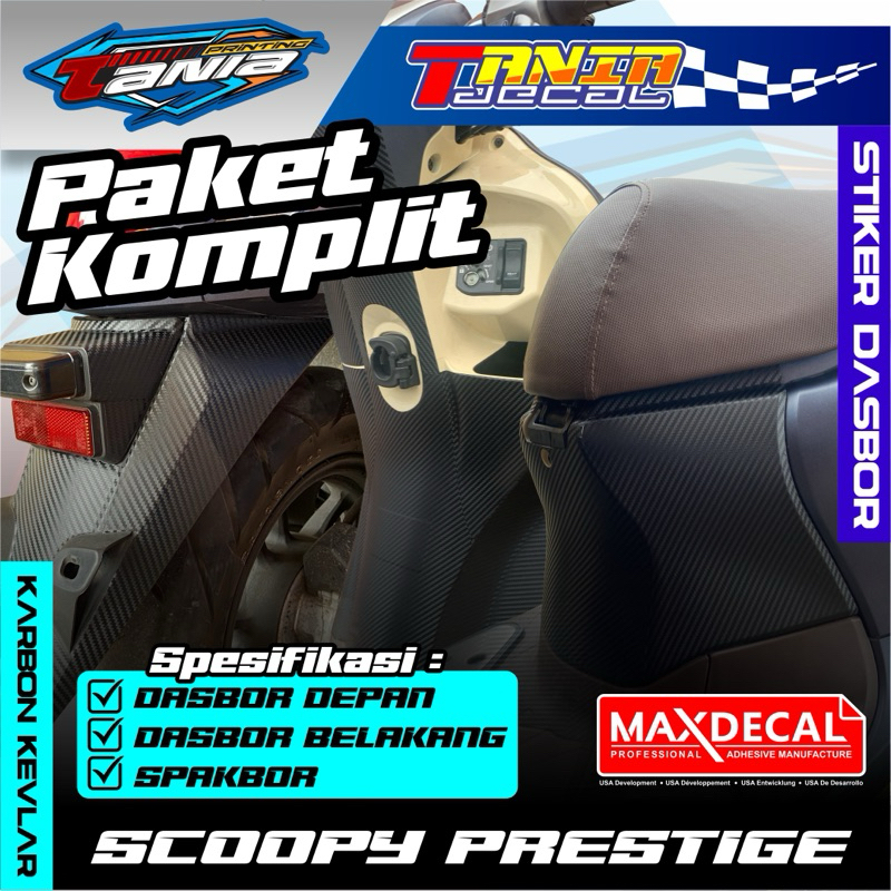 Jual Striping stiker tankpad pelindung dasbor scoopy prestige paket ...