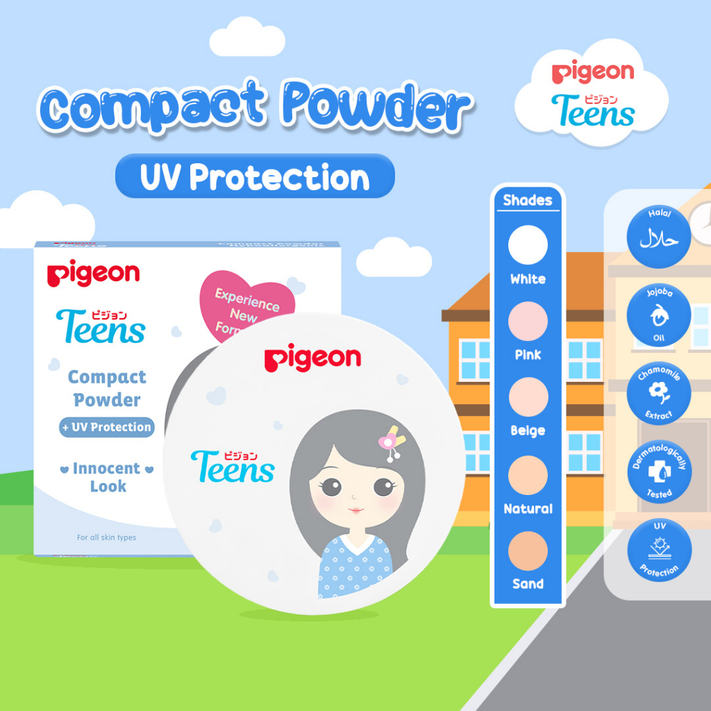Jual PIGEON COMPACT POWDER 14 GRAM INNOCENT LOOK ( REFILL+ PUFF ...