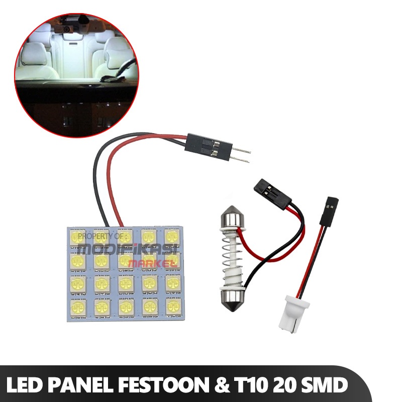 Jual Lampu LED Interior Kabin Plafon Bagasi Mobil LED Panel 20 SMD ...
