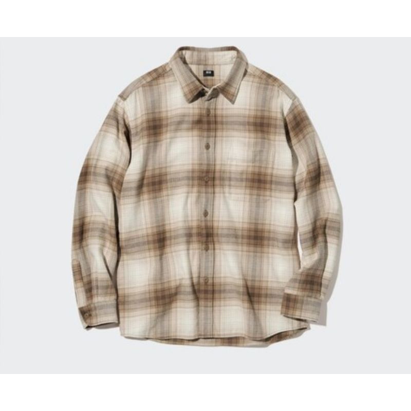 Jual uniqlo flanel cream 100% ori | Shopee Indonesia