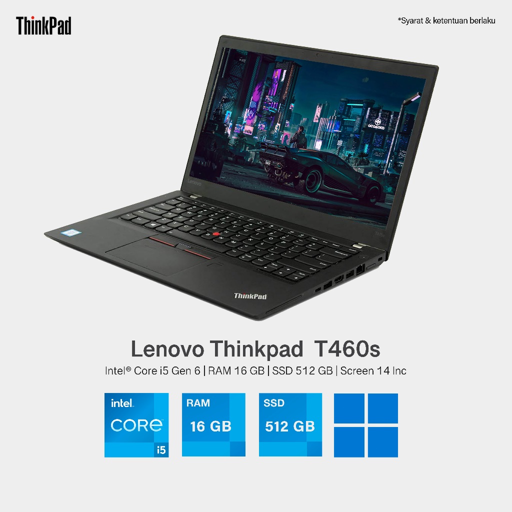 Jual Laptop Lenovo thinkpad T460s Core i5 Gen 6 Ram 16 GB SSD 512 GB ...