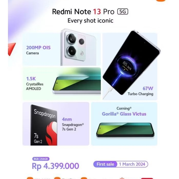 Jual STORE RESMI REDMI NOTE 13 PRO 5G | Shopee Indonesia