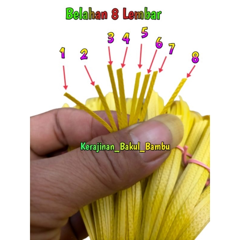 Jual Tali anyaman bakul Belahan 8 Lembar isi 10 ikat kecil tali ...
