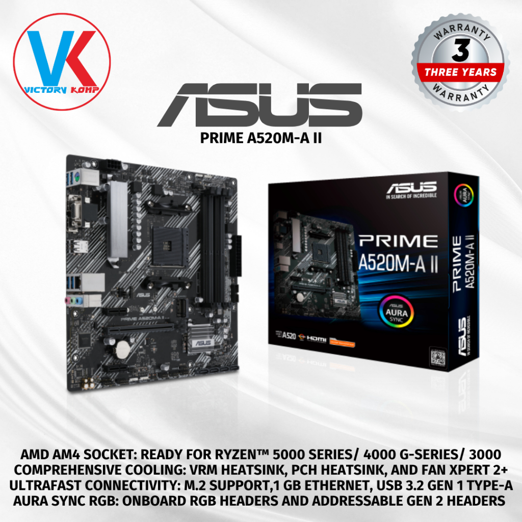 Jual NEW ASUS Prime A520M-A II - AMD A520 AM4 DDR4 mATX - Garansi Resmi ...