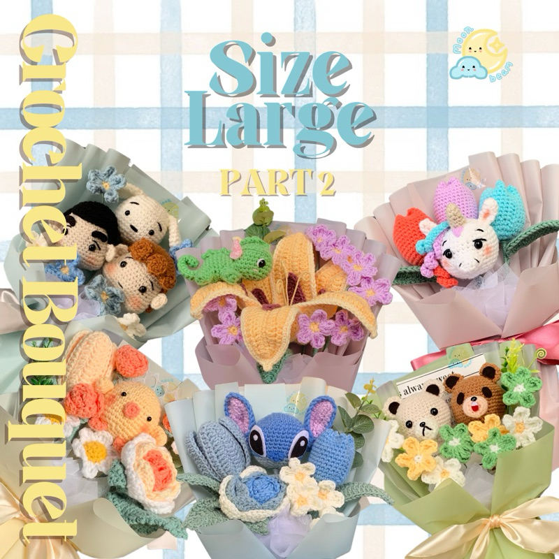 Jual BUKET BUNGA RAJUT LARGE PART 2 / Crochet Bouquet Large by Moon ...
