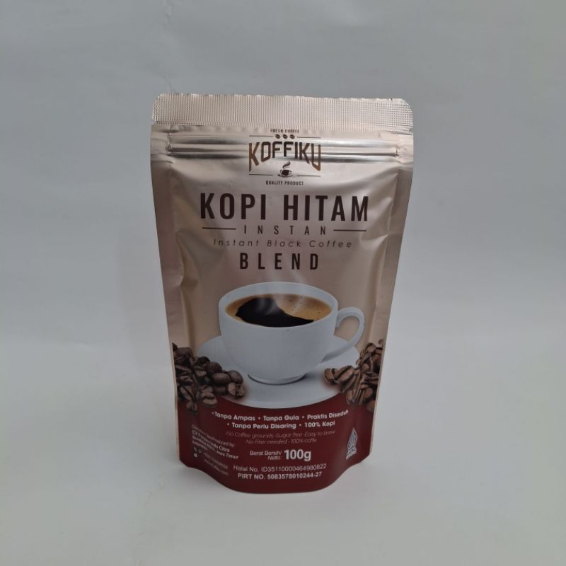 Jual KOFFIKU Blend kopi hitam tanpa ampas kemasan 100gram | Shopee ...