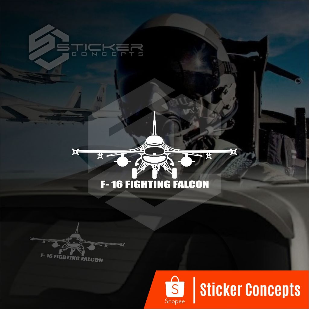 Jual Stiker Pesawat tempur F-16 Fighting Falcon | sticker cutting ...