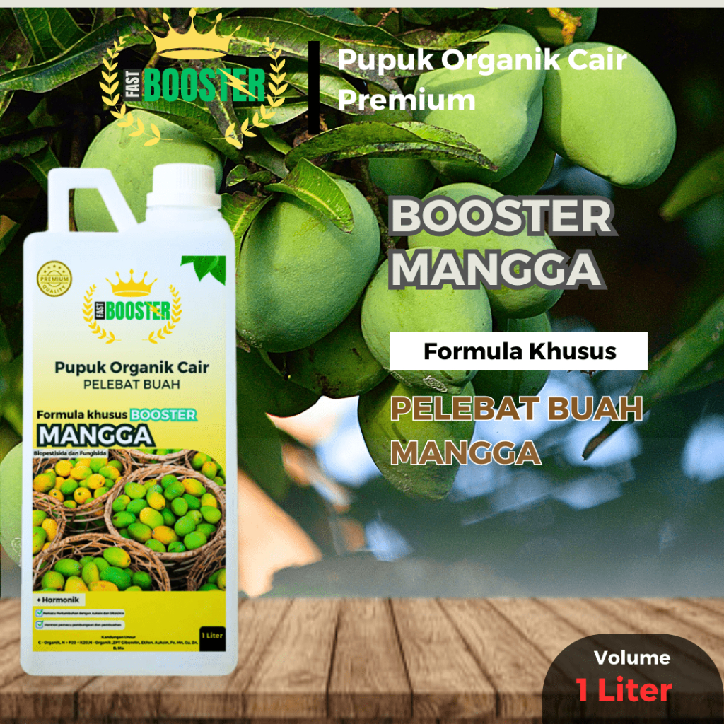 Jual Pupuk Organik Cair Mangga 1Liter Booster Pemacu bunga dan melebatkan buah mangga anti ...