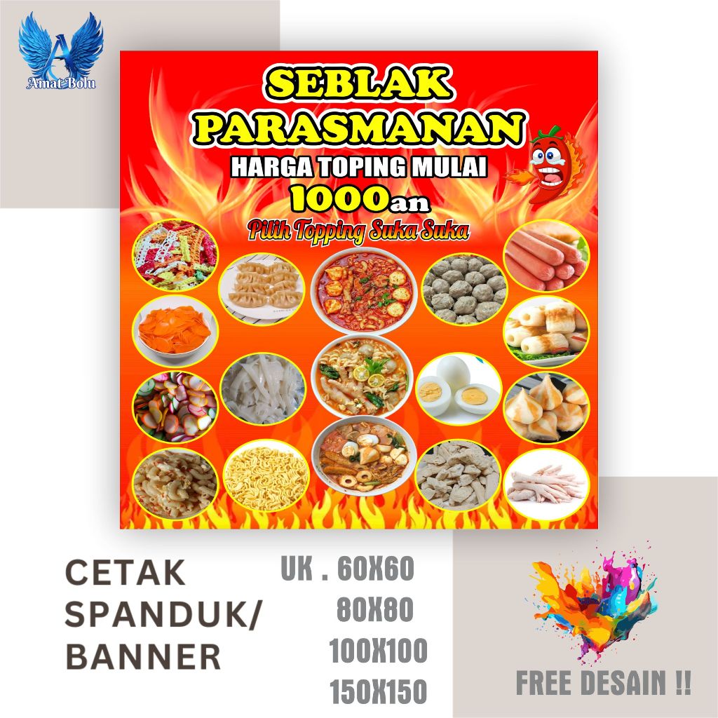 Jual Cetak Banner Cetak Spanduk SEBLAK PARASMANAN MODEL BARU BISA ...