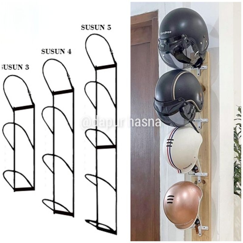 Jual Rak Gantung Helm Besi Tempat Penyimpanan Helm Gantungan Helm ...