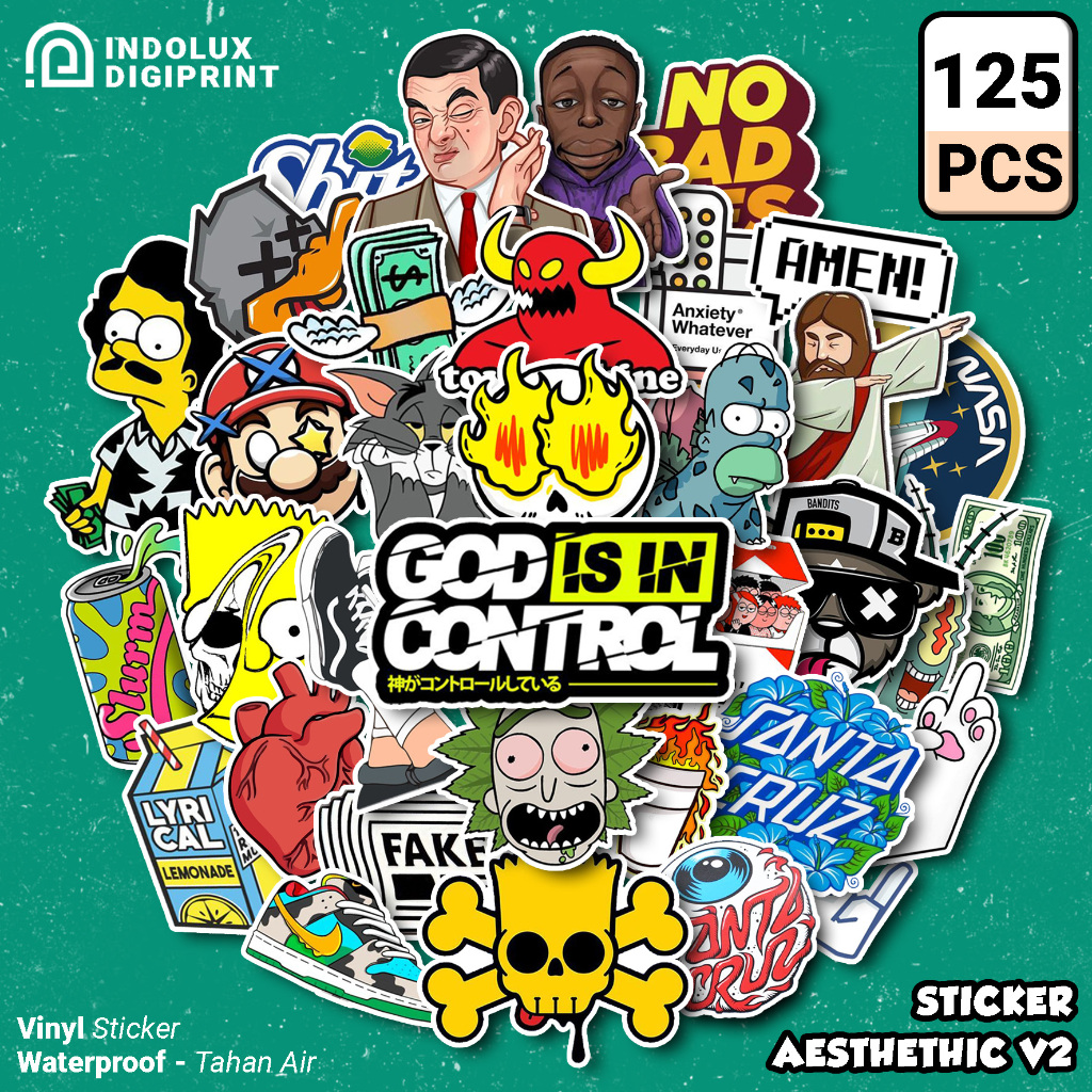 Jual 100 PCS Sticker Pack Aesthetic HypeBeast Logo Brand Stiker Viral ...