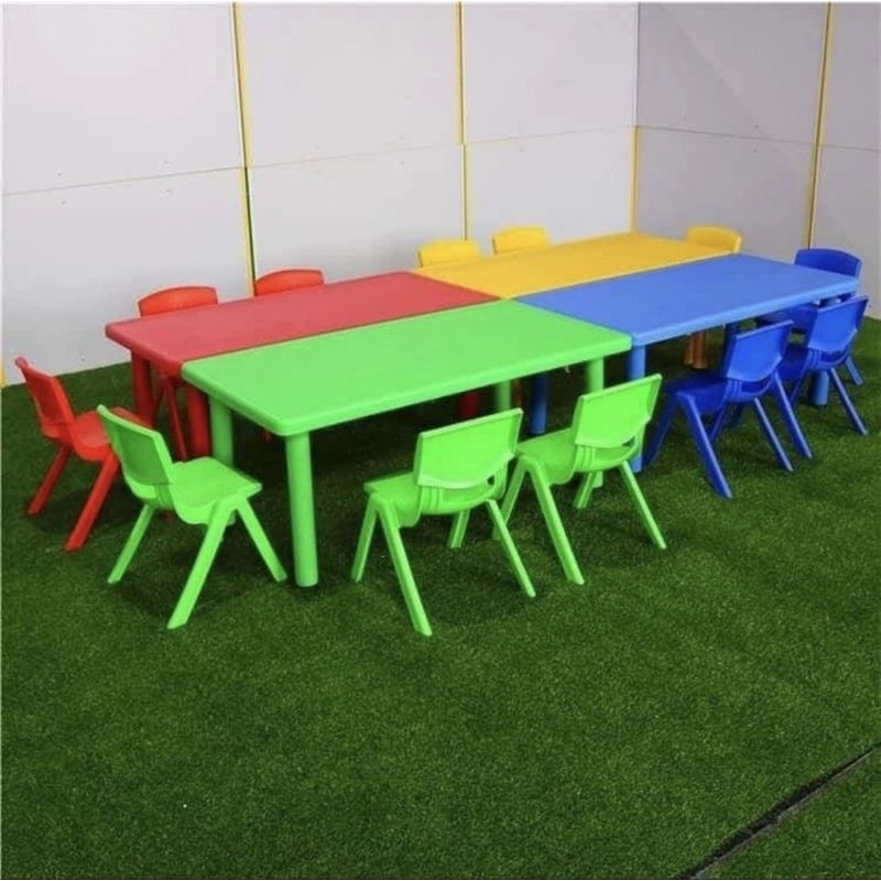 Jual PREMIUM PAKET MEJA KURSI BANGKU PAUD TK SEKOLAH WARNA WARNI TABLE ...