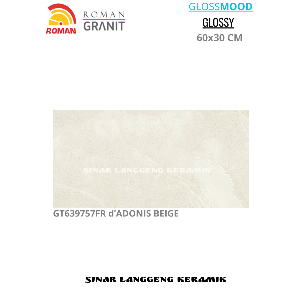 Jual ROMAN GRANIT d'ADONIS BEIGE GT639757FR 30X60 DINDING GLOSSY ...