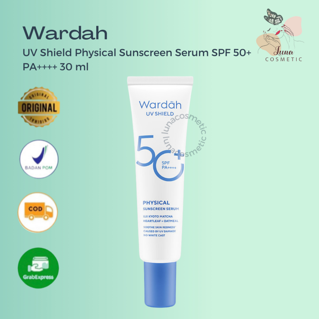 Jual Wardah UV Shield Physical Sunscreen Serum SPF 50+ PA++++ 30 ml | Shopee Indonesia
