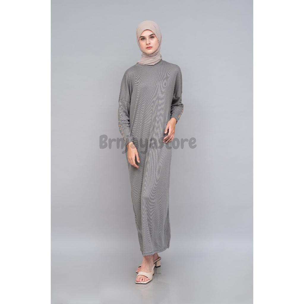 Jual Honey Dres Batwing Knit Button Gamis Kalong Korean Style HB.OUTFIT | Shopee Indonesia