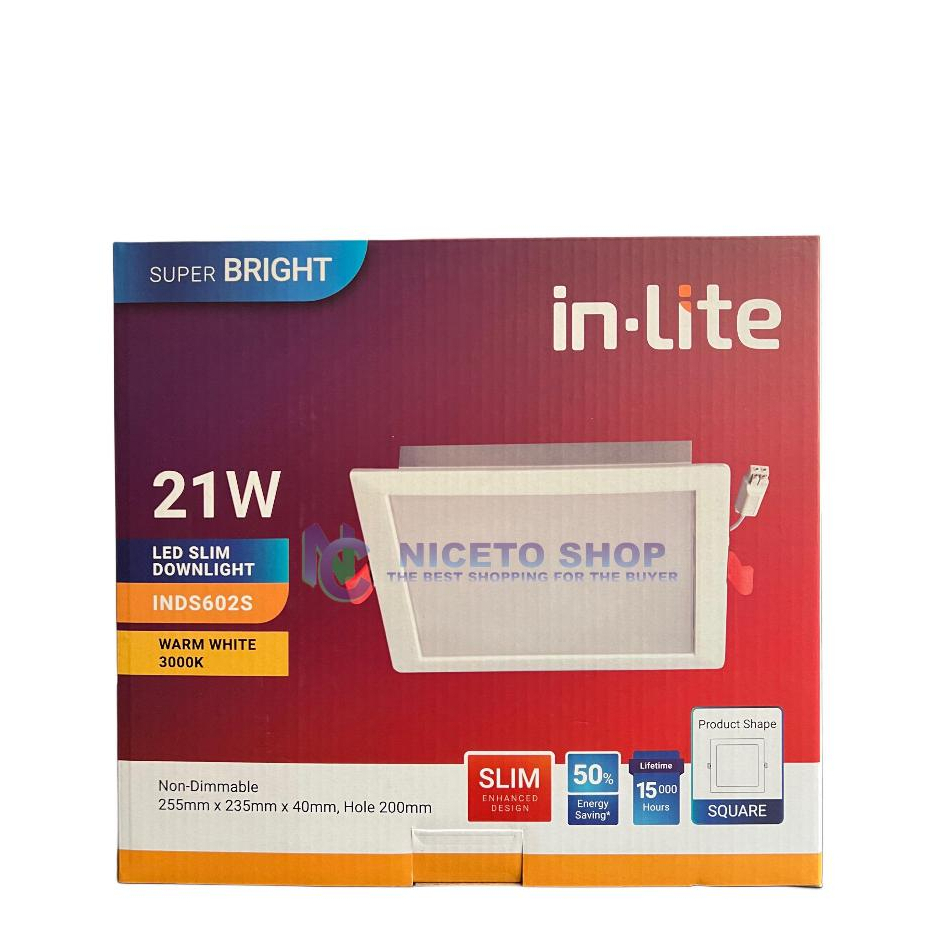 Jual In Lite Lampu Plafon Downlight LED slim Kotak INDS602S 5.5W 7.5W ...