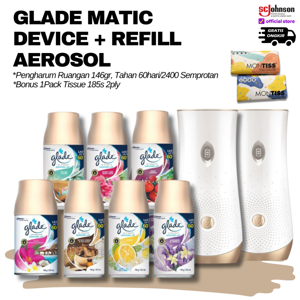Jual Glade Matic Device + Refill Aerosol - Pengharum Ruangan | Shopee ...