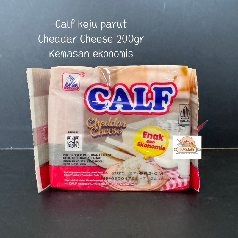 Jual Calf Cheddar Cheese 200gr blok keju serbaguna Parut ekonomis ...