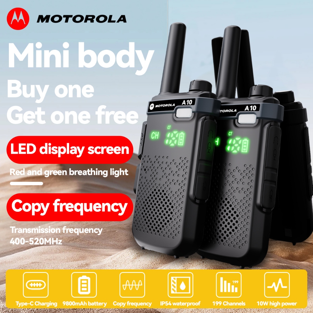 Jual HT Motorola A10 / MOTOROLA Handy Talky Radio HT/ 10Watt IP54 9800MaH Antena Radio HT TWO ...