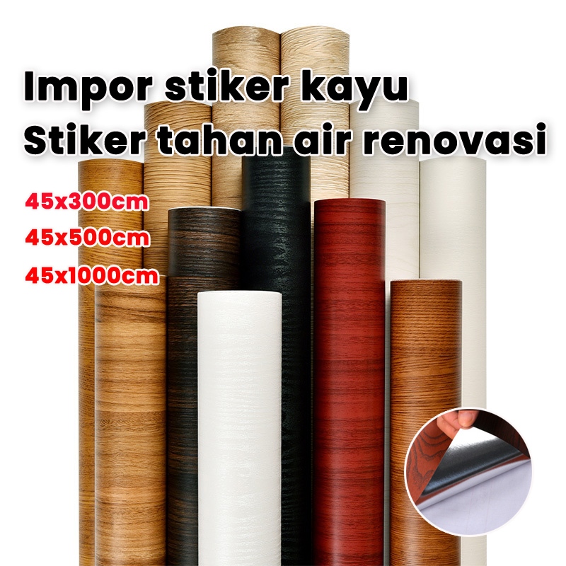 Jual 【COD】wallpaper lemari stiker motif kayu furniture stiker dinding ...