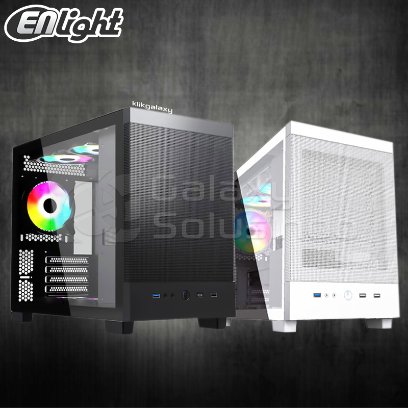 Jual Enlight A1 Tempered Glass Mini-Tower M-ATX Gaming Case - Black ...