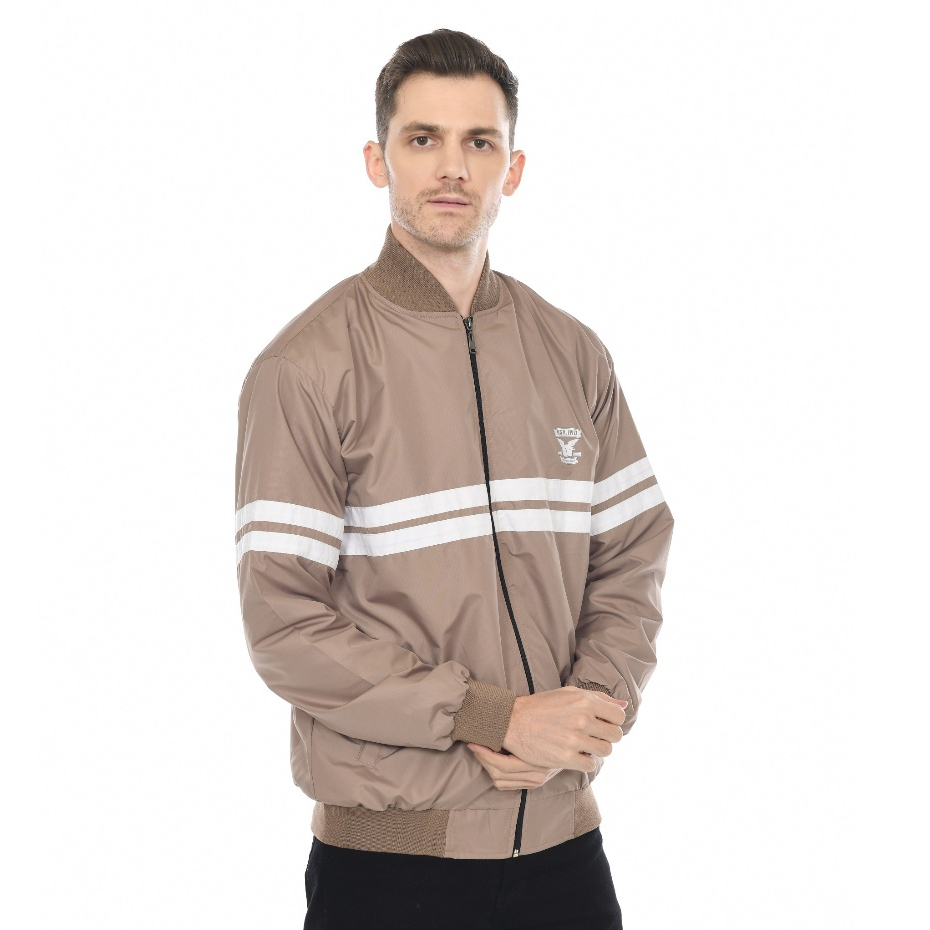 Jual Nsa Ind Jacket Strip zip Stanislav Cream Saga | Shopee Indonesia