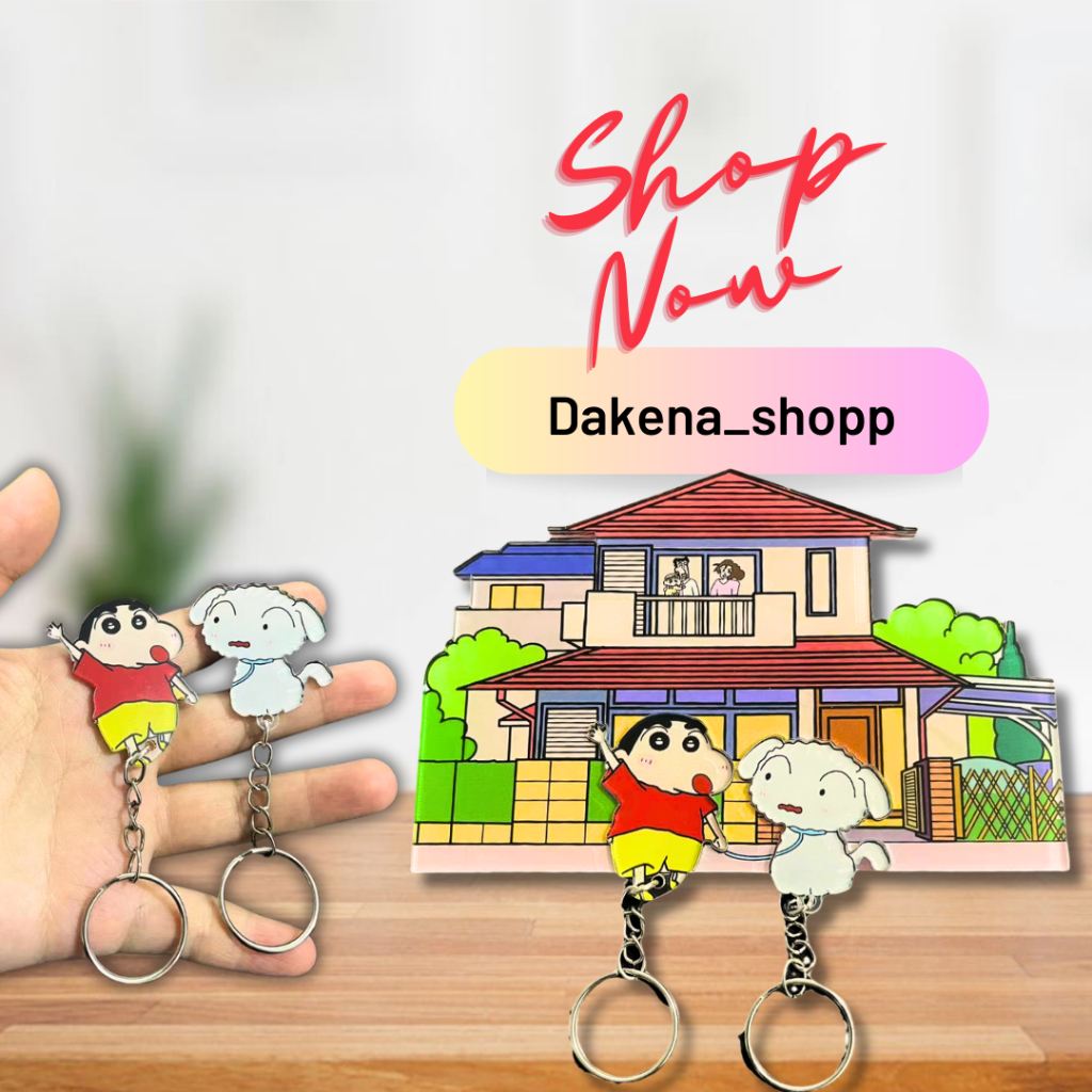Jual Gantungan Kunci Acrylic Crayon Shinchan DAKENA Keychain Shiro ...
