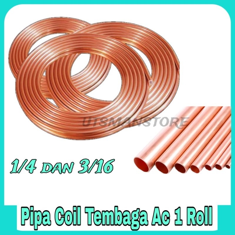 Jual Pipa Tembaga ukuran 1/4 dan 3/16 1Roll 15meter / Pipa Coil Tembaga ...