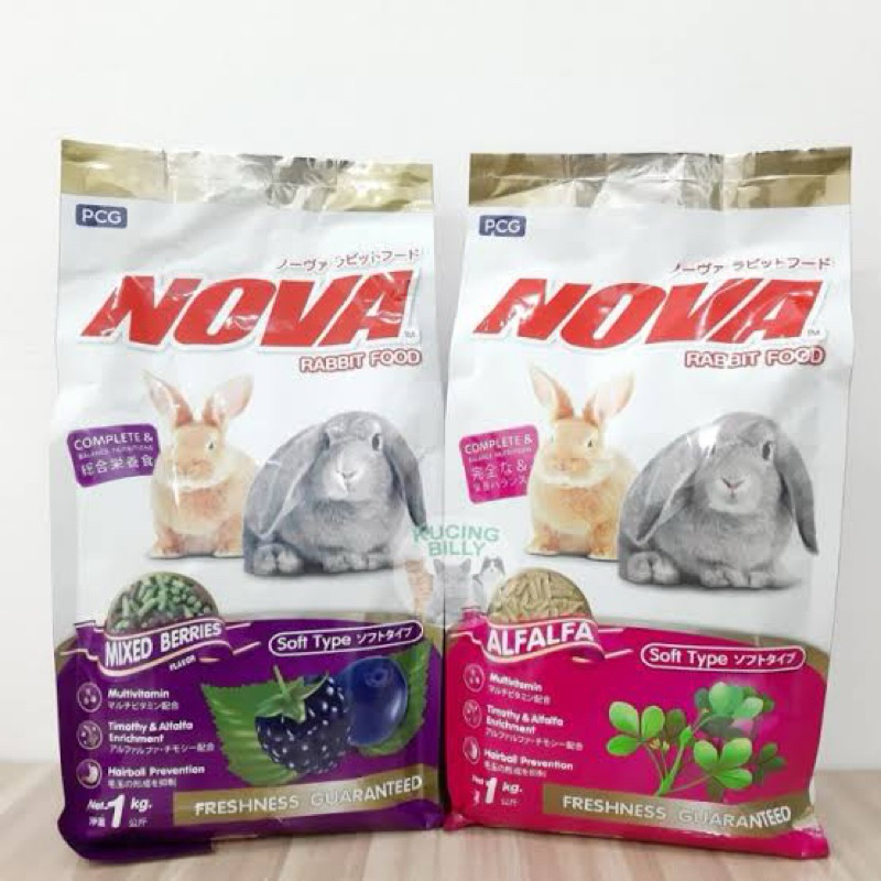 Jual MAKANAN KELINCI NOVA RABBIT FOOD PAKAN PELET 1kg | Shopee Indonesia