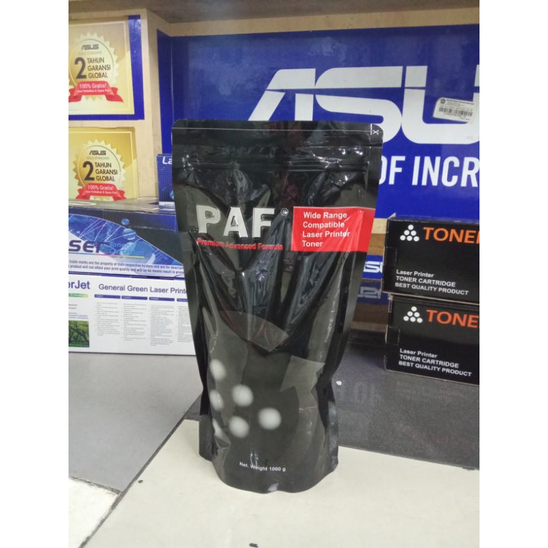 Jual Serbuk Toner PAF Premium Advanced Formula 1 kg kualitas Hitam ...