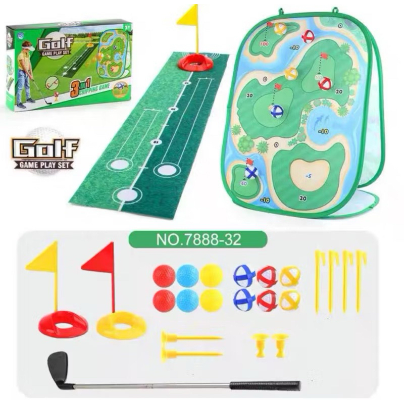 Jual golf game playset 3in1 indoor activity toys mainan bola golf set ...