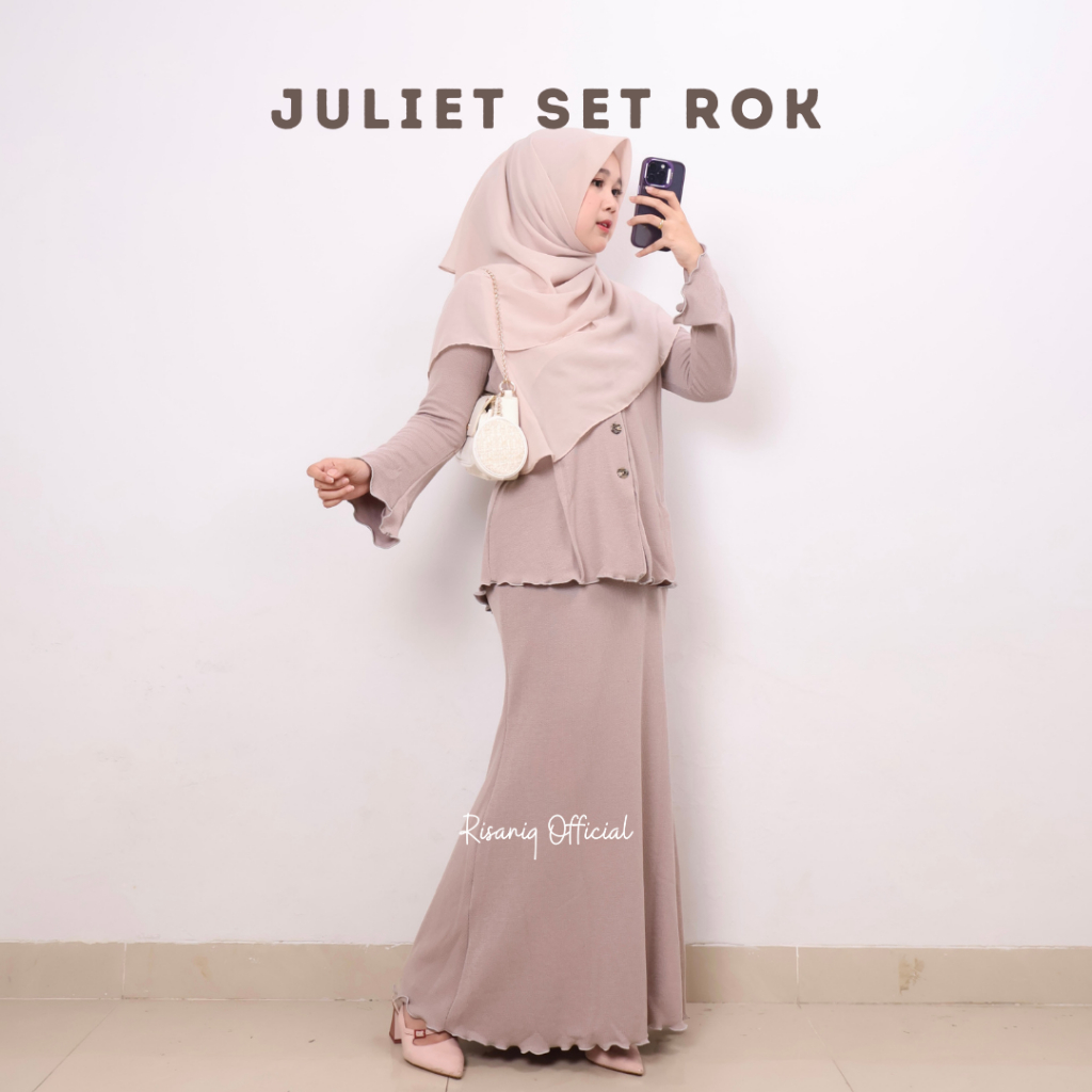 Jual Juliet Set Rok Knit by Risaniq- One Set Rok Knit Busui dan Wudhu ...