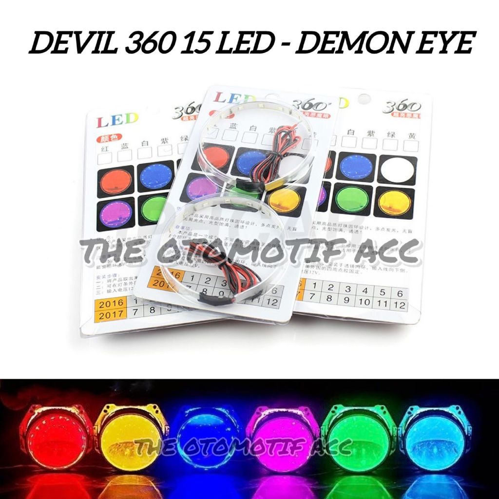 Jual Devil Eye 360 Biled 15 Led Demon Eye 360 Projector Universal Untuk ...