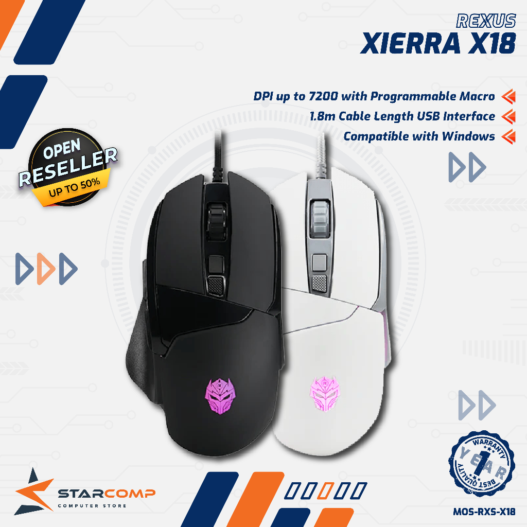 Jual Rexus Mouse Gaming Xierra X18 RIFLE RGB Wired X-18 | Shopee Indonesia