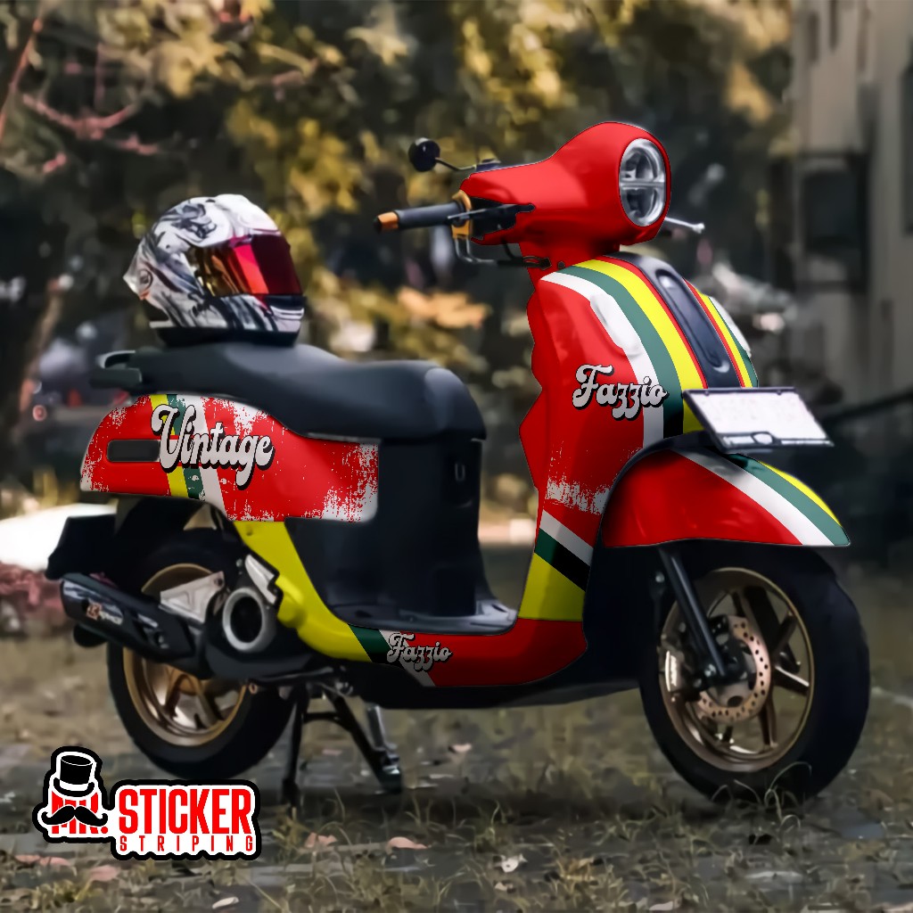 Jual Decal Yamaha Fazzio full body custom sticker free design motif ...