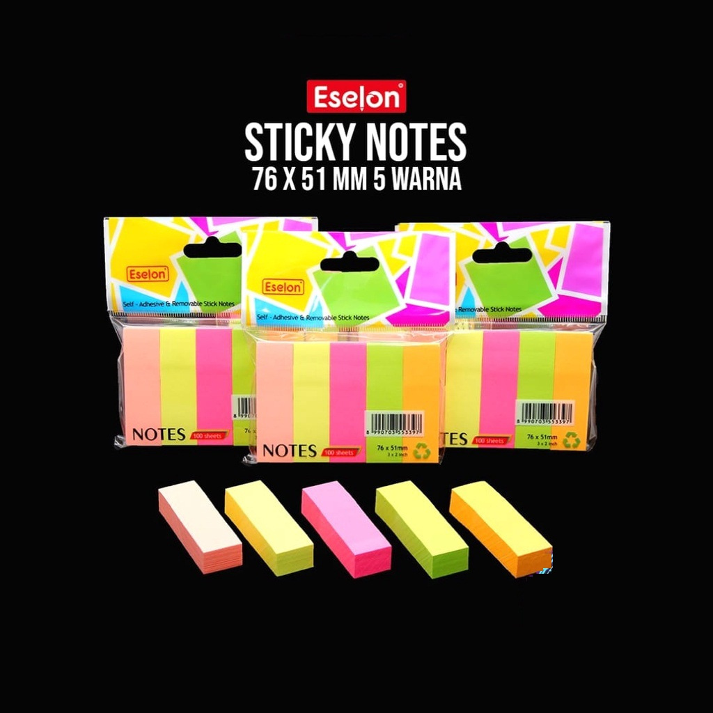 Jual STICKY NOTE 5 WARNA 76 X 51 MM | Shopee Indonesia