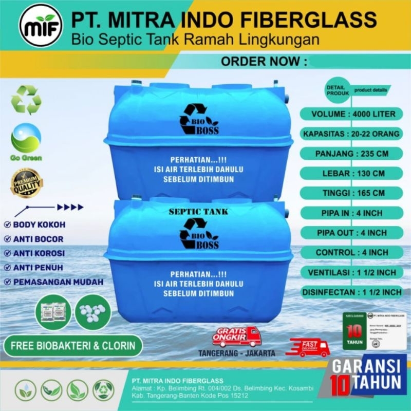 Jual septic tank 4000 Liter.Bio,Biotech,Biotaff,Biofil,Biotank.BIO BOSS ...