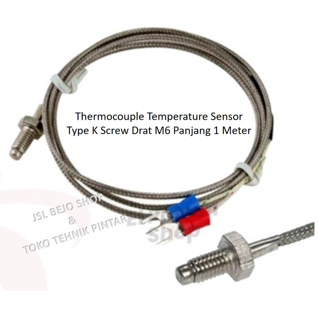 Jual Thermocouple Temperature Sensor Type K Screw Drat M6 Panjang 1 ...