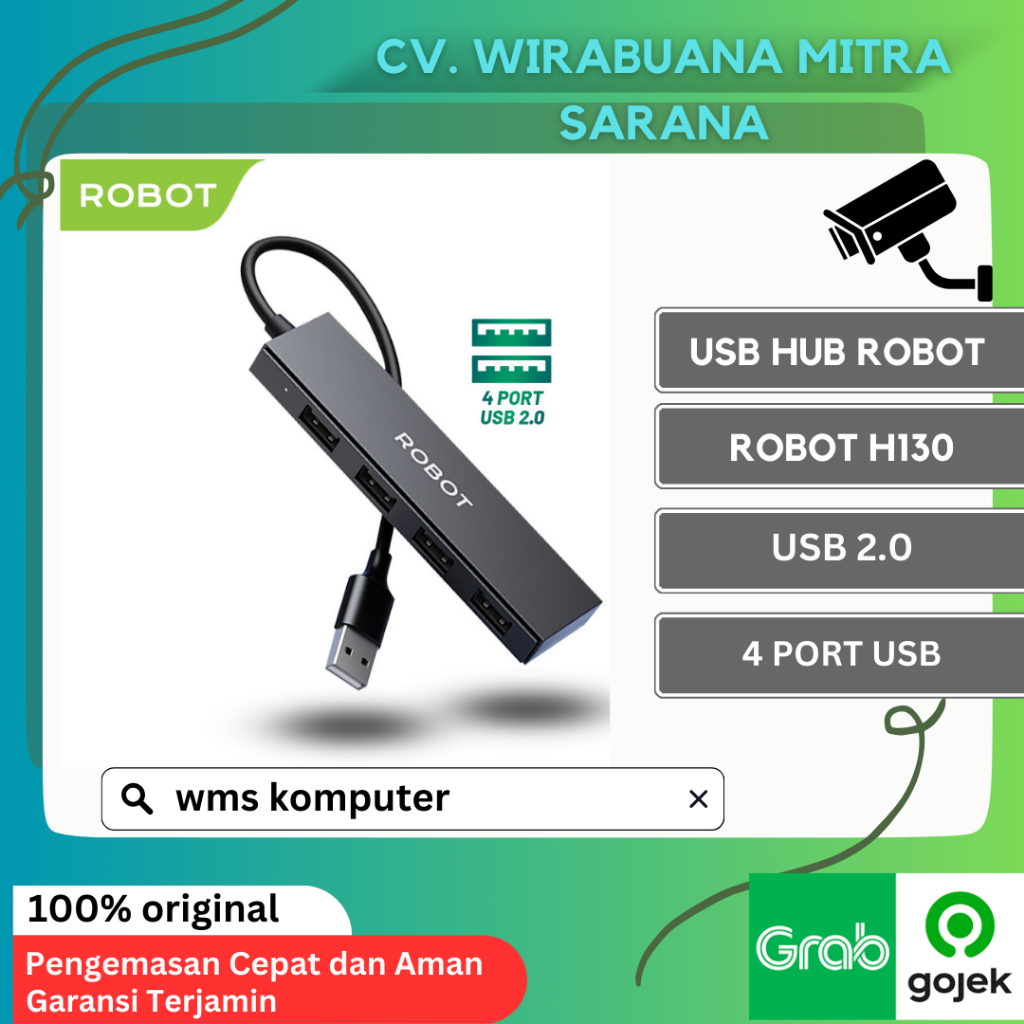 Jual ROBOT H130 Usb Hub 4 Port Usb 2.0 80cm | Shopee Indonesia