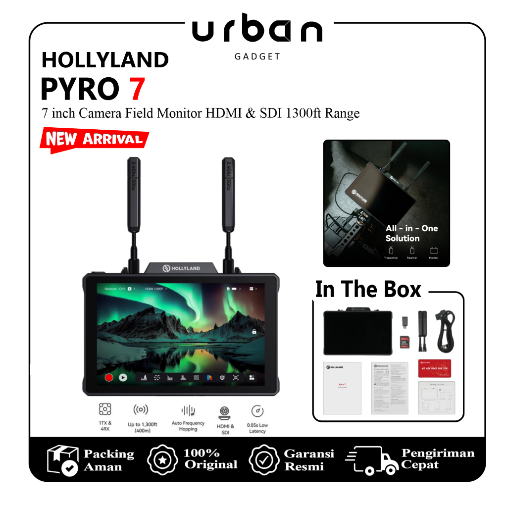 Jual Hollyland Pyro 7 Wireless Video Transmitter & Receiver & 7 inch ...