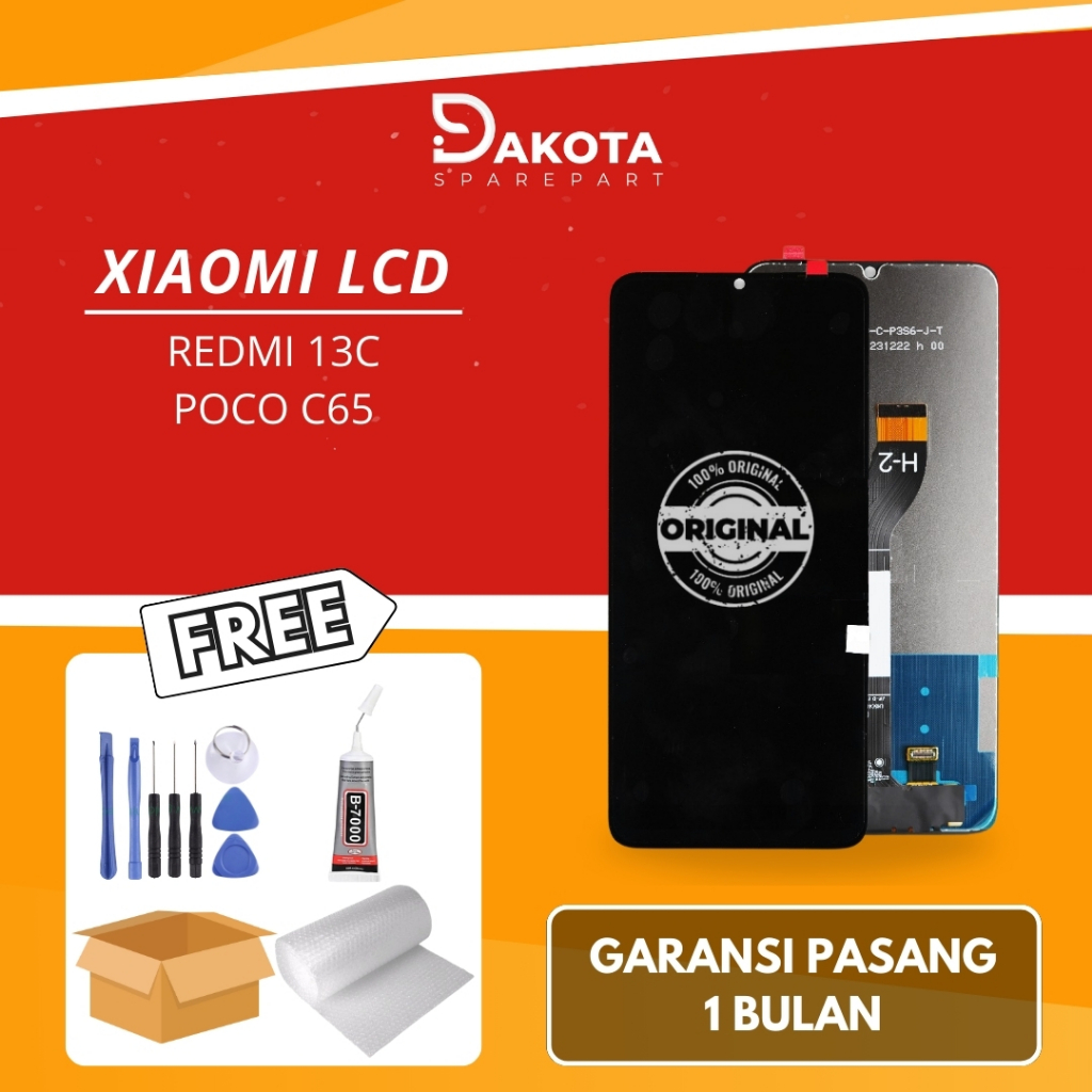 Jual [ORIGINAL] LCD XIAOMI REDMI 13C / POCO C65 FULLSET COMPLETE ORIGINAL FREE LEM + OPENING SET ...