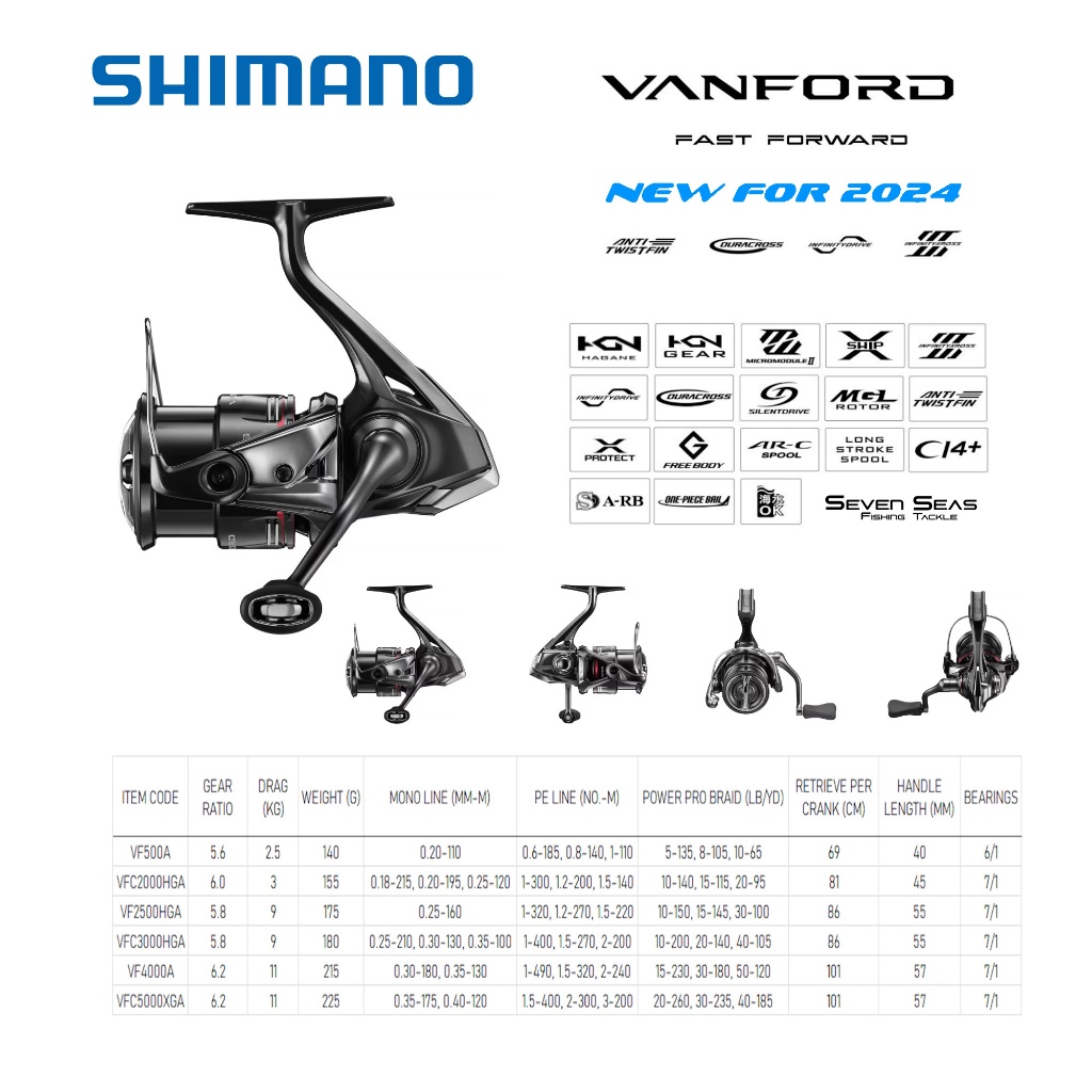 Jual Shimano Vanford FA Model 2024 Spinning Reel Pancing | Shopee Indonesia