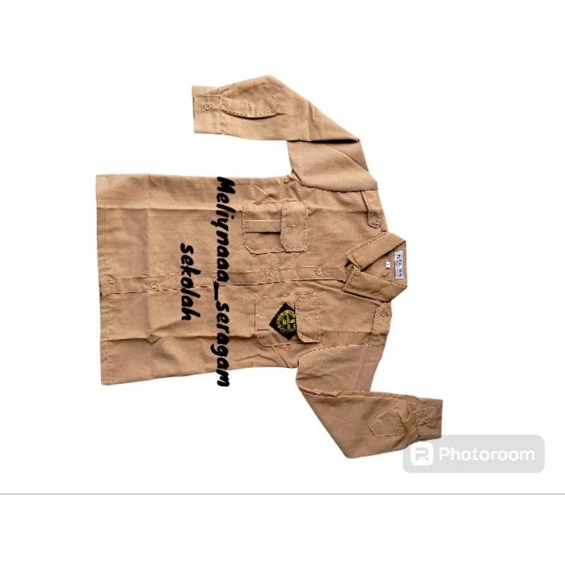 Jual Baju Pramuka Penggalang Lengan PANJANG LAKI Seragam Sekolah SD SMP SMA Coklat Pramuka ...