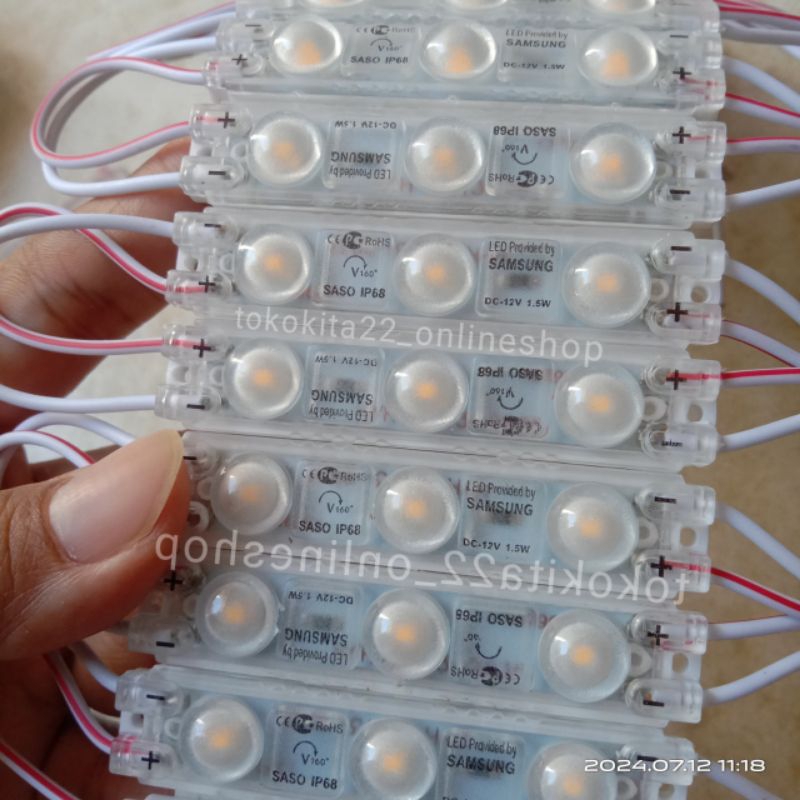 Jual Lampu LED Modul Samsung SASO 3 mata tipis DC 12V 1.5W Warm White | Shopee Indonesia