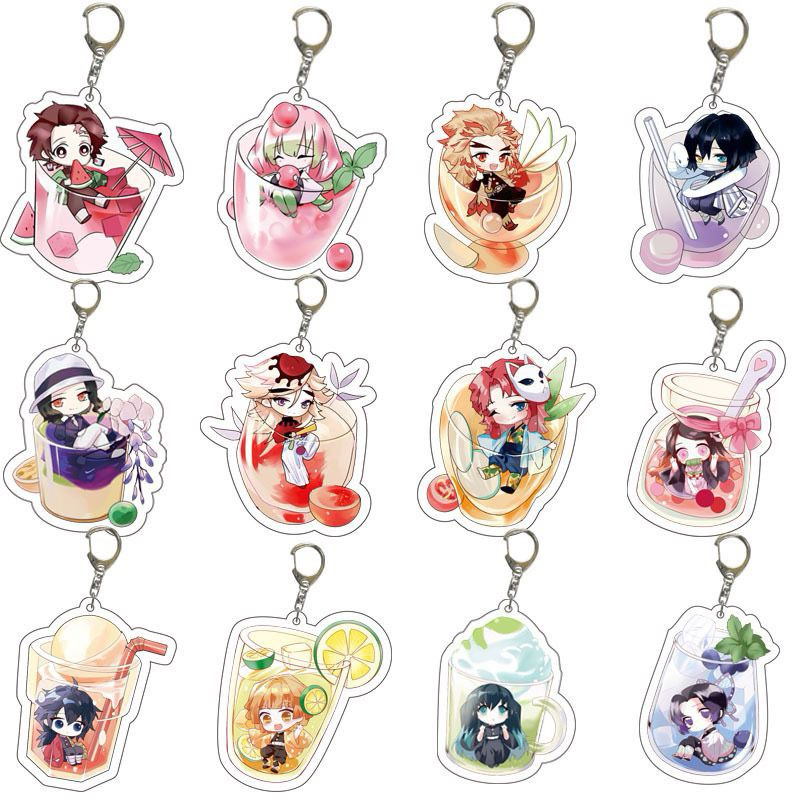 Jual Gantungan Kunci Akrilik Anime Demon Slayer Gelass Kimetsu No Yaiba ...