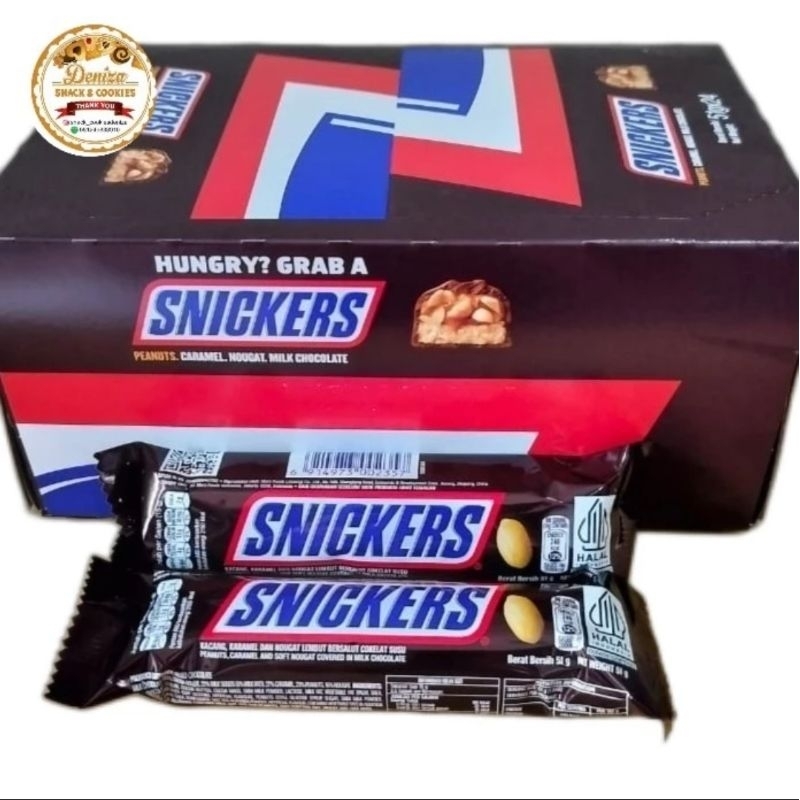 Jual SNICKERS CHOCOLATE 1 BOX (isi 24 pcs) /SNICKERS COKELAT | Shopee ...